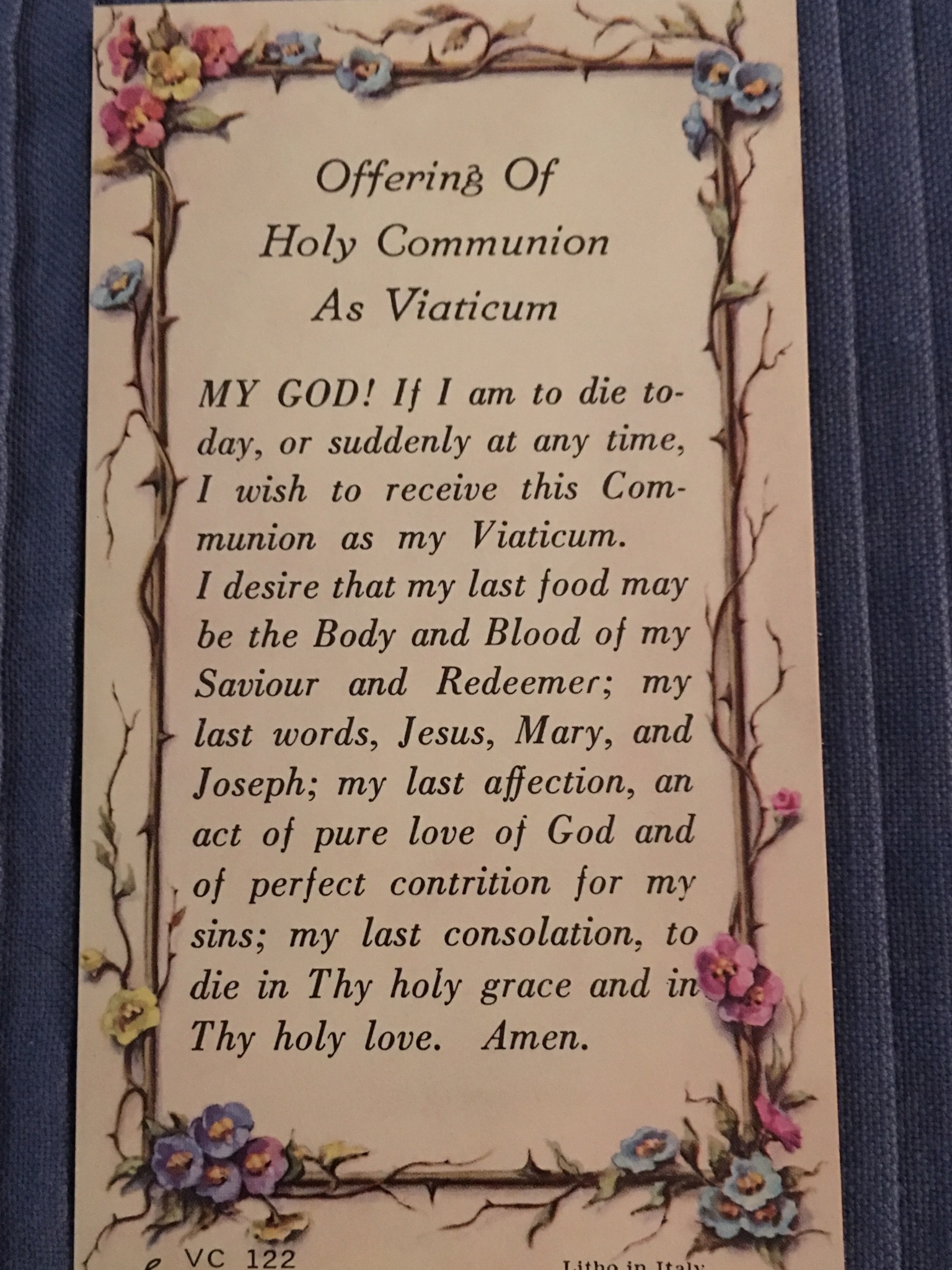 Offering of Holy Communion As Viaticum – Our Lady of Fatima Mission Chapel